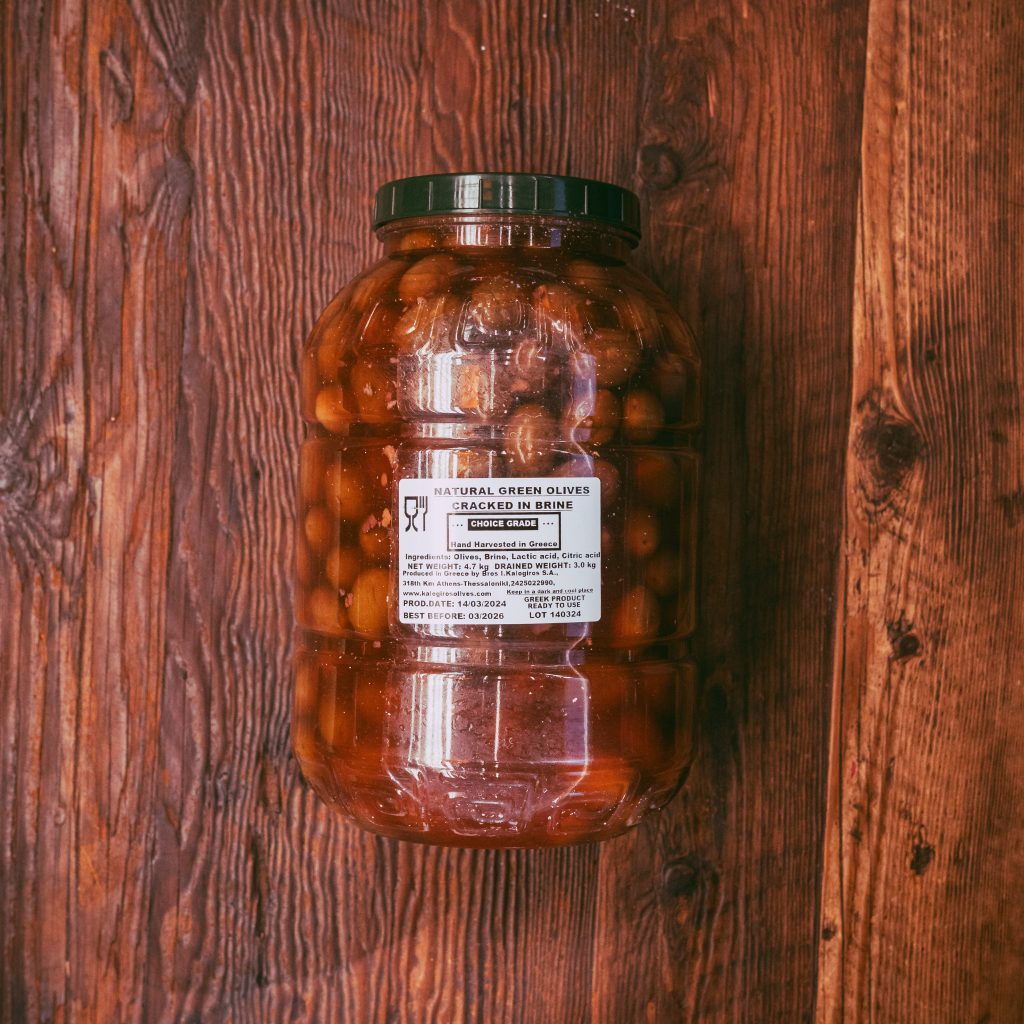 Green Olives Cracked 3kg - Mezetaki - Mediterranean Restaurant and Deli
